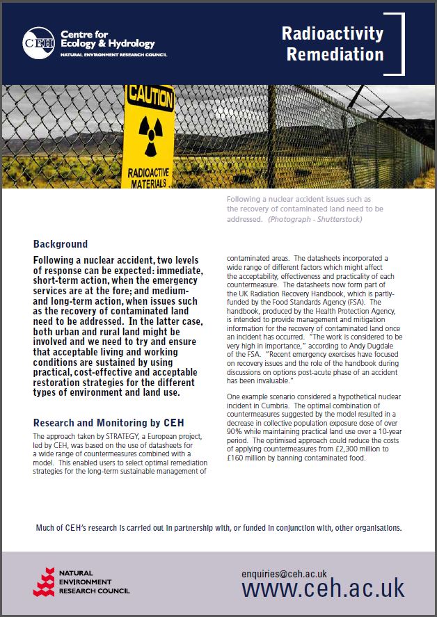 Radioactivity Remediation | UK Centre for Ecology & Hydrology
