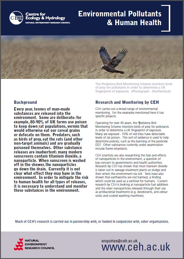 Environmental Pollutants & Human Health | UK Centre for Ecology & Hydrology